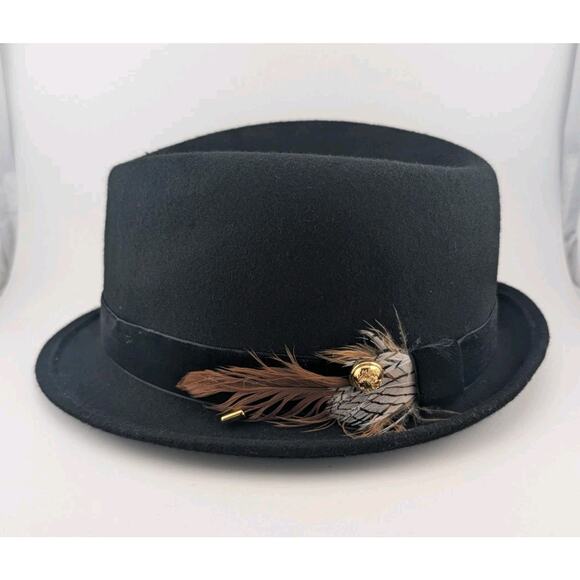 Juicy Couture | Accessories | Juicy Couture Black Feather Fedora Hat ...